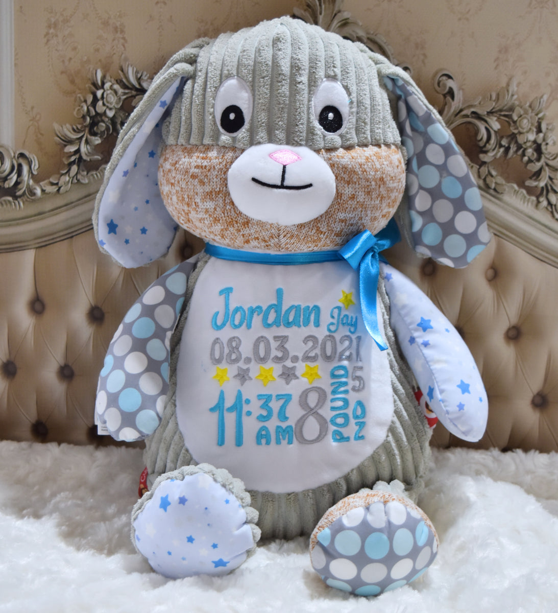 Personalised Plush Patchwork Bunnies – Bush Bubs Clothing & Embroidery